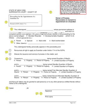 Examples Of Consent To Probate Forms Ny Fill And Sign Printable