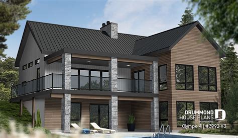Modern Lake House With Walkout Basement Plans Openbasement