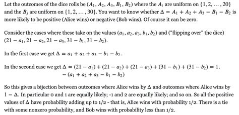 Solved Alice And Bob Play A Dice Game Alice Rolls Three Chegg Com