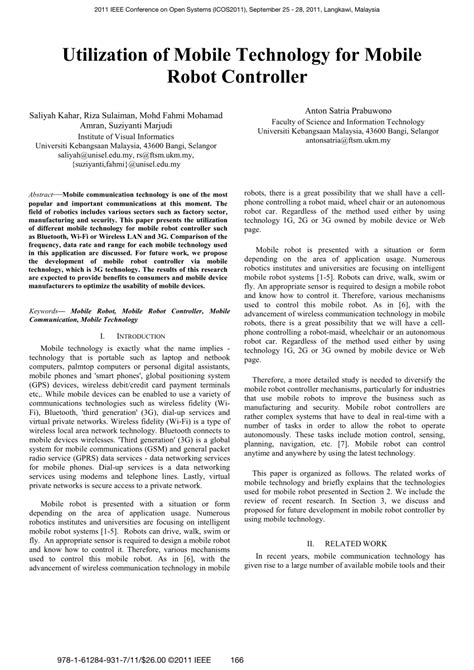 Pdf Utilization Of Mobile Technology For Mobile Robot Controller