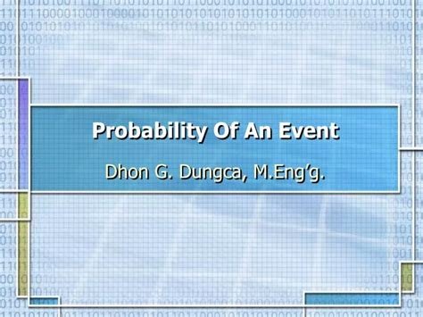 PPT Probability Of An Event PowerPoint Presentation Free Download ID 4025547