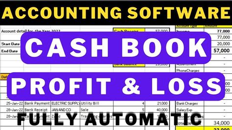 fully automatic accounting software in excel calculate total cash bank