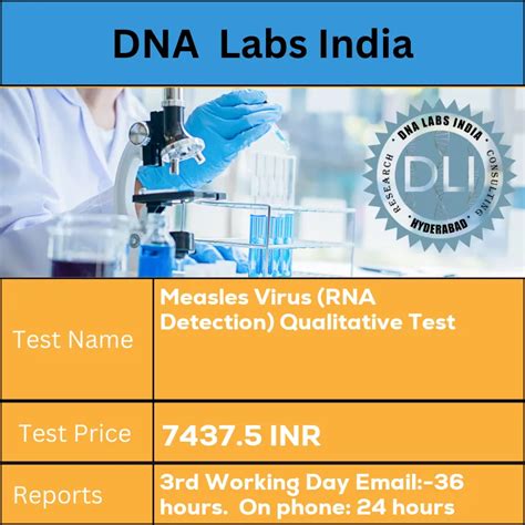Measles Virus Rna Detection Qualitative Test Cost 7437 5 Inr In India