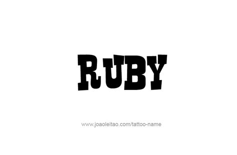 Ruby Name Tattoo Designs