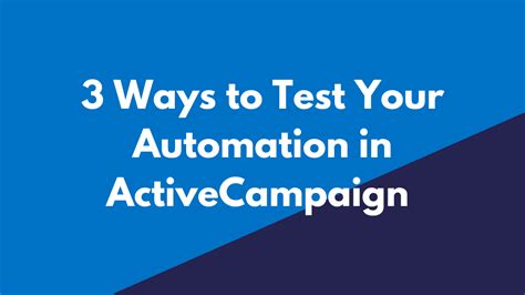 How To Test Automations In Activecampaign