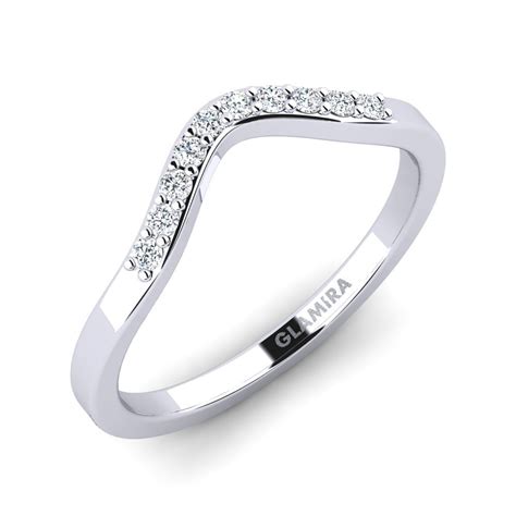 Order 012 Carat Round Cut 9ct White Gold Zirconia Glamira Stackable