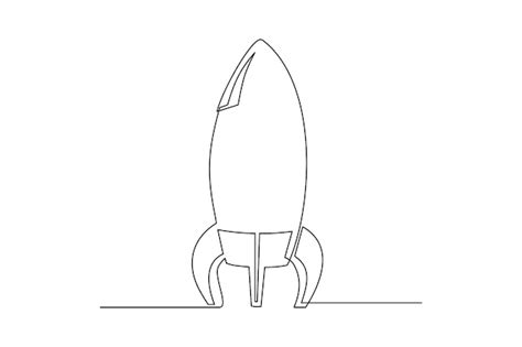 Premium Vector Rocket Continuous Line Art Drawing