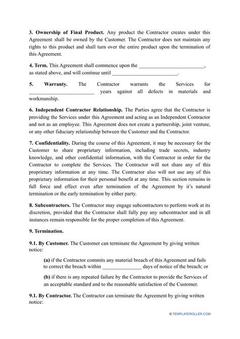 California Independent Contractor Agreement Template Fill Out Sign