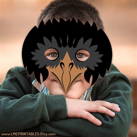 Crow Raven Mask Printable Halloween Costume Blackbird Animal Rook Paper