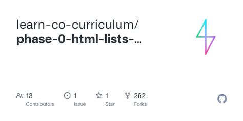 GitHub Learn Co Curriculum Phase Html Lists Images And Links