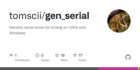 Github Tomscii Gen Serial Generic Serial Driver For Erlang On Unix And Windows