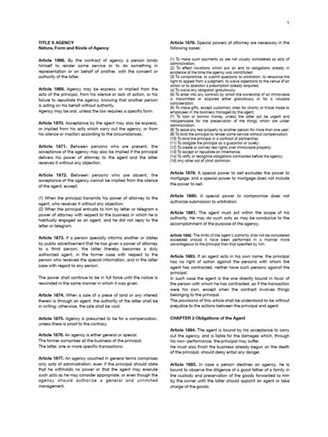 Agency Codal Pdf Law Of Agency Indemnity