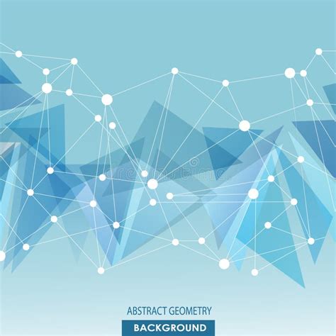 Polygonal Background With Abstract Molecular Connection Stock Vector