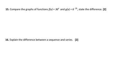 Solved 15 Compare The Graphs Of Functions F X 36x And Chegg Com