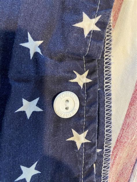 Vintage Tommy Hilfiger American Flag Pajamas Top Sm Gem