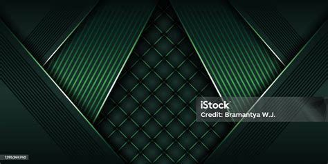 현대 배경 녹색은 3d 겹침 레이어 조명 효과와 결합됩니다 추상 다크 테크노 동적 장식 디자인 템플릿 요소 포스터 전단지 브로셔 방문 페이지 배너 0명에 대한 스톡 벡터