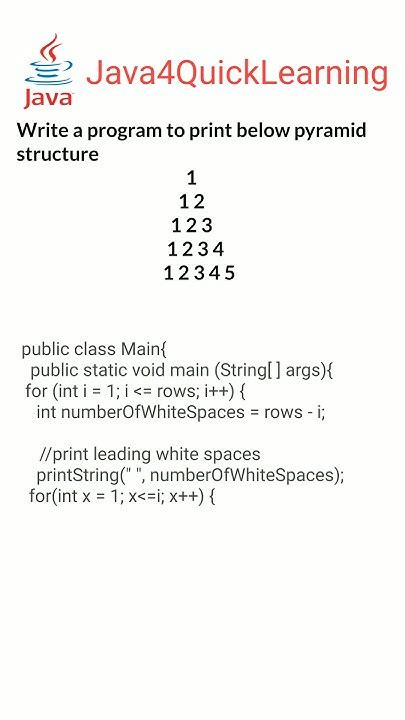 Program To Print Number Pyramid Structure In Java Interview
