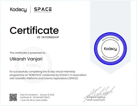Robotics Virtualinternship Aicte Kodacy Learningexperience Automation Utkarsh Vanjari