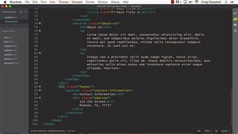 semantic html how to structure web pages headers and footers