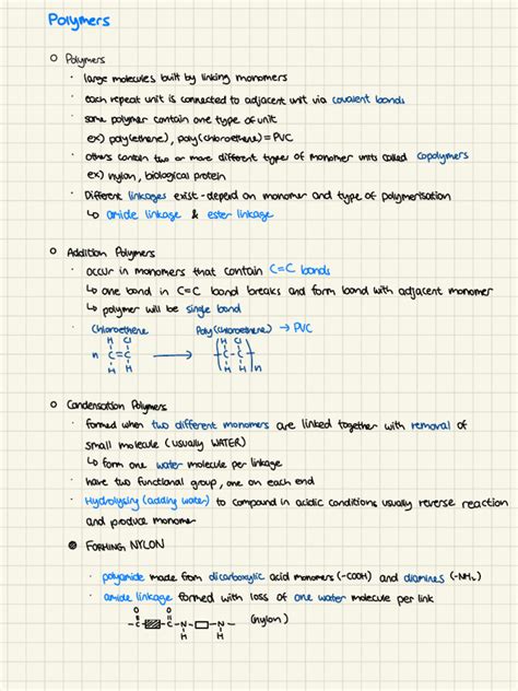 Polymers Igcse Chemistry Pdf Polymers Molecules