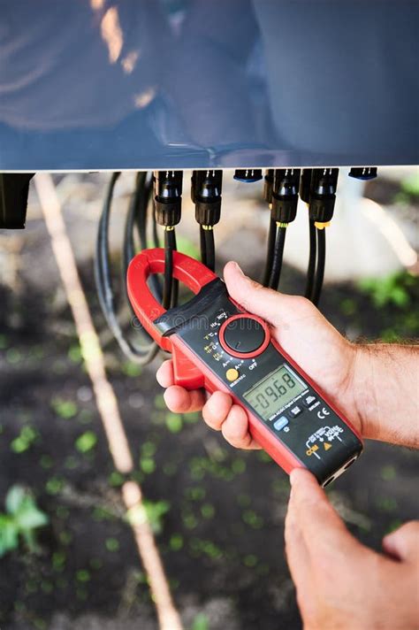 Checking Of Output Voltage Level Of Inverter Stock Image Image Of