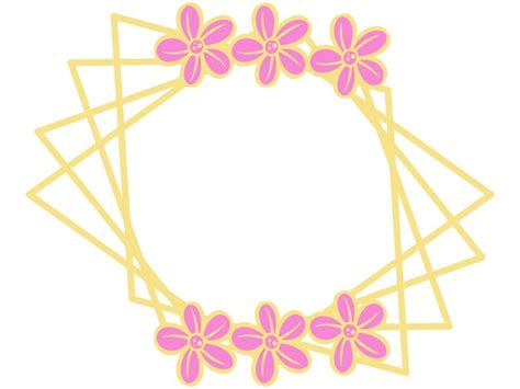 꽃과 프레임 프리미엄 벡터