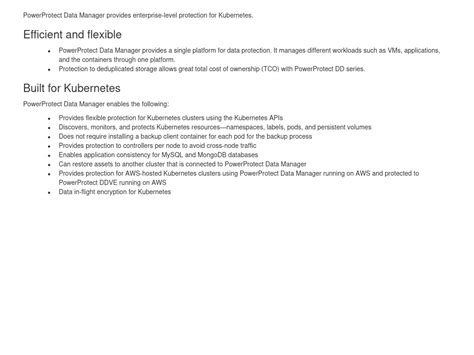 powerprotect data manager capabilities for kubernetes dell