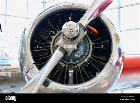 Radial Engine Lockheed Model 10 E Electra Airplane In The Livery Of