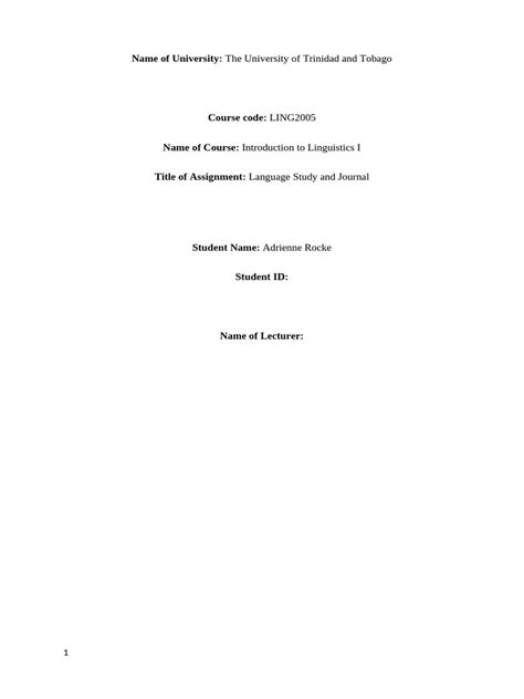 Utt Linguistics Journal Assignment Sample Pdf Word Morphology