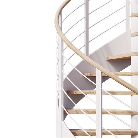 Stairs Spiral Staircase Set Wooden Interior White Metal And Wooden