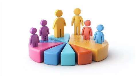 3d Bar Chart With Colorful Human Icons Showing Demographic Statistics