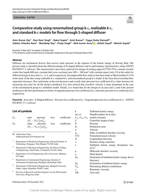 Comparative study using renormalized group k ɛ realizable k ɛ and standard k ɛ models for flow