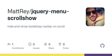 Github Mattrey Jquery Menu Scrollshow Hide And Show Bootstrap Navbar On Scroll