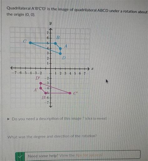 Solved Quadrilateral Abcd Is The Image Of Quadrilateral Abcd Under A Rotation About The
