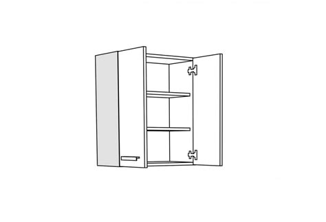 Кухненски шкаф горен с две врати In V60 сив • Модулна кухня In сива