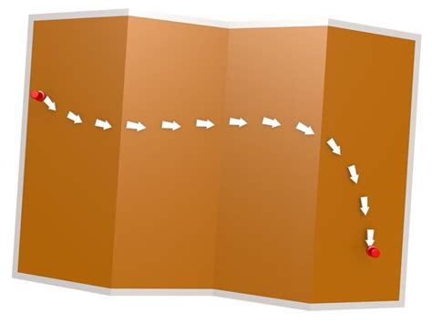 Premium Photo Path On The Orange Map
