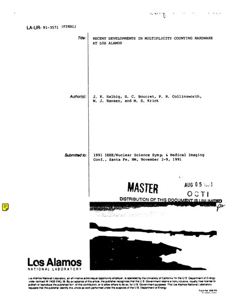Pdf Recent Developments In Multiplicity Counting Hardware At Los Alamos