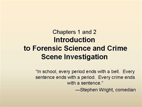 Chapters And Introduction To Forensic Science