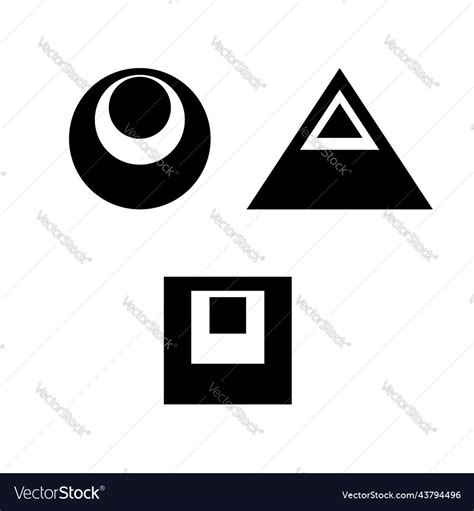 Set Of Three Triangle Geometric Figures Icons Vector Image