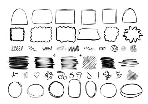 premium vector hand drawn line border frame vector design element set
