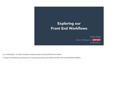 Exploring Our Front End Workflows Pdf Web Development Internet