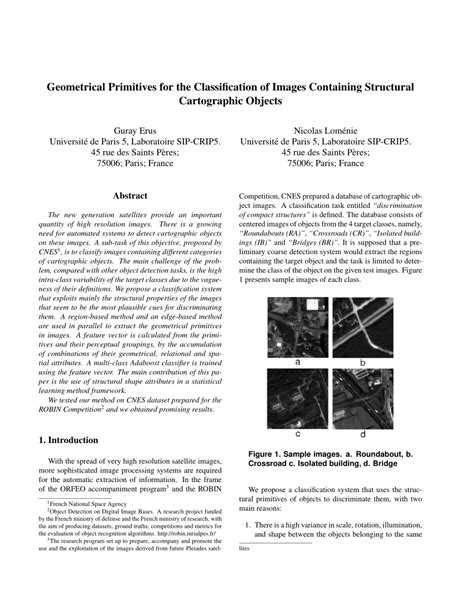 Pdf Geometrical Primitives For The Classification Of Images