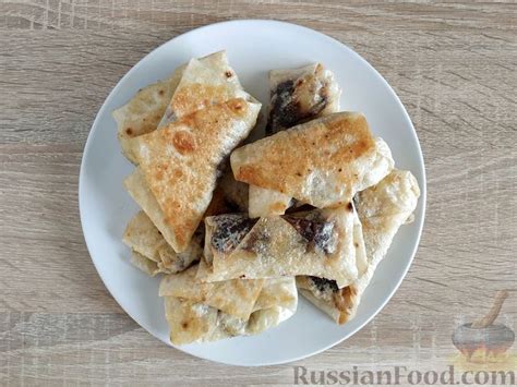 Рецепт: Конвертики из лаваша с грушей и шоколадом на RussianFood.com