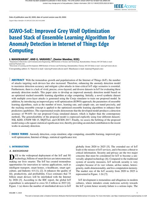 Pdf Igwo Soe Improved Grey Wolf Optimization Based Stack Of Ensemble Learning Algorithm For