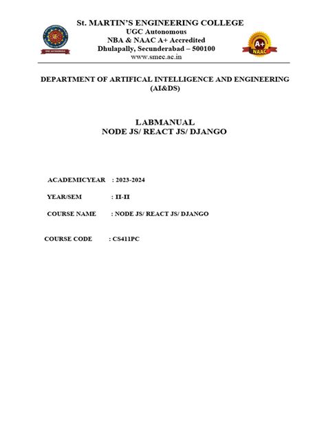 Cs411pc Node Js Lab Pdf Java Script World Wide Web