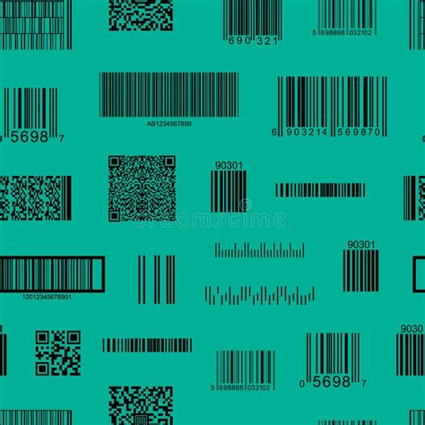 Barcode And Qr Code Seamless Pattern Background Vector Stock Vector