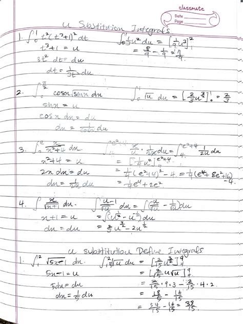 U Substitution Worksheet Pdf
