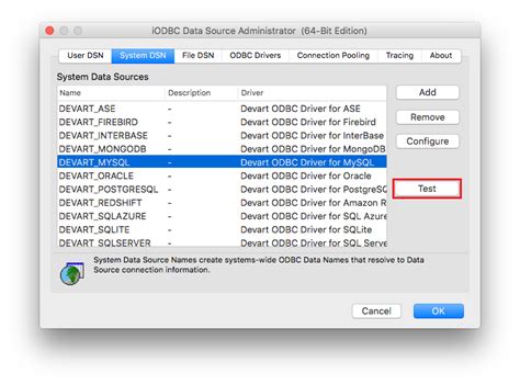 Macos Dsn Configuration Odbc Driver For Mysql