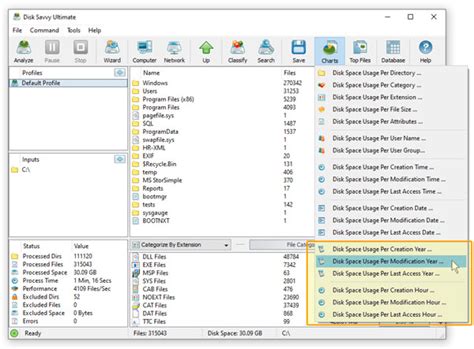 disksavvy disk space analyzer disk space usage timeline charts