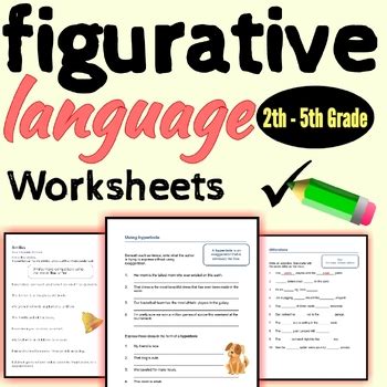 Figurative Language Worksheets Idiom Simile Hyperbole Etc Renew